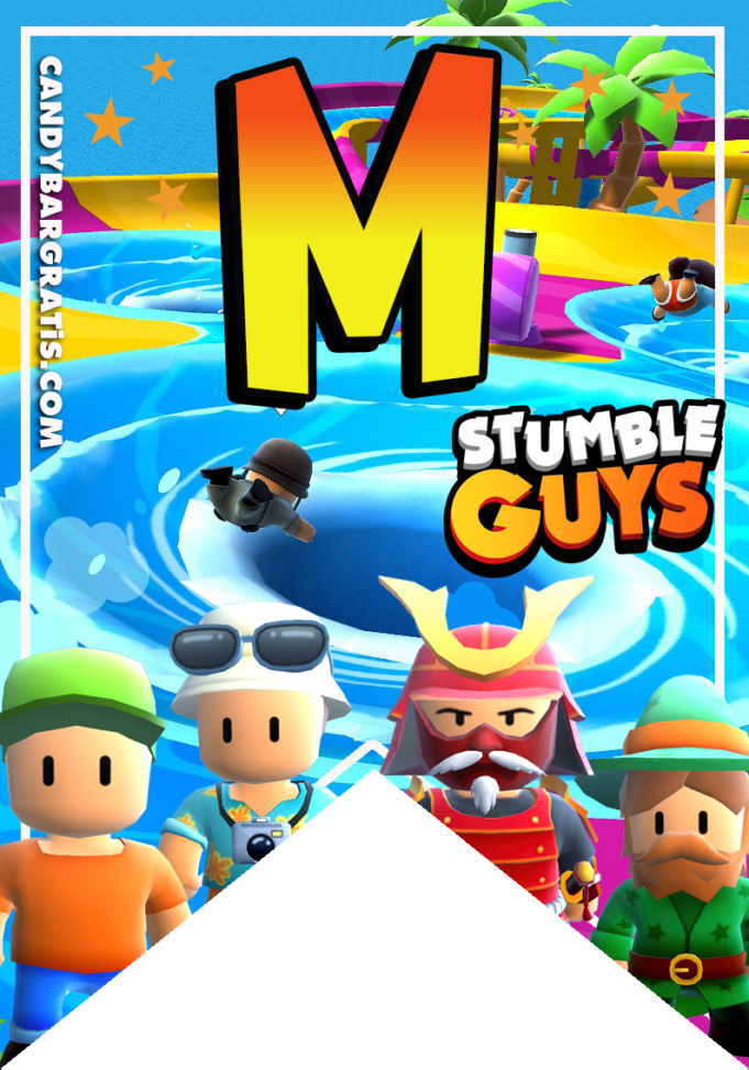 Kit imprimible Banderines Stumble Guys para descargar | Candy Bar Gratis