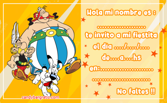 Kit imprimible candy bar Asterix y Obelix para fiestas y cumpleaños ...
