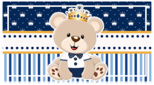 Kit imprimible candy bar Osito Rey para fiestas y cumpleaños | Candy ...