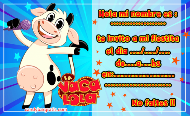 Kit imprimible candy bar La Vaca Lola Animada para fiestas y cumpleaños ...
