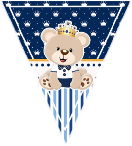 Kit imprimible candy bar Osito Rey para fiestas y cumpleaños | Candy ...