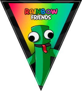 Kit imprimible gratis Rainbow Friends Green candy bar | Candy Bar Gratis