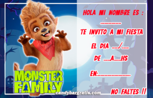 Kit imprimible gratis Monster Family Max candy bar | Candy Bar Gratis