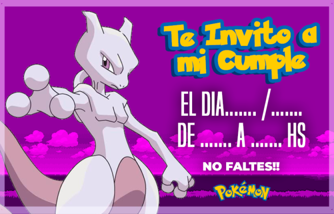 Kit imprimible gratis Pokemon Mewtwo candy bar | Candy Bar Gratis