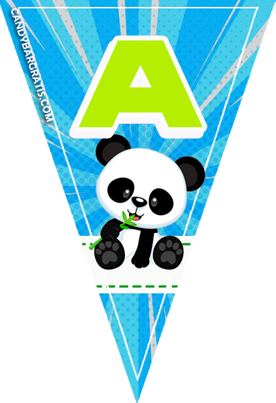 Kit imprimible Banderines Osito Panda gratis | Candy Bar Gratis