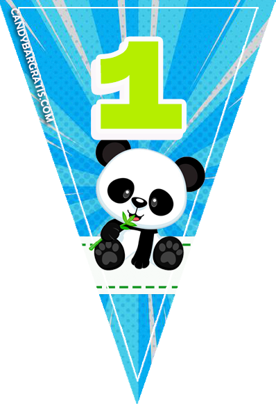 Kit imprimible Banderines Osito Panda gratis | Candy Bar Gratis