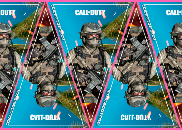 Kit imprimible Banderines Call Of Duty gratis | Candy Bar Gratis